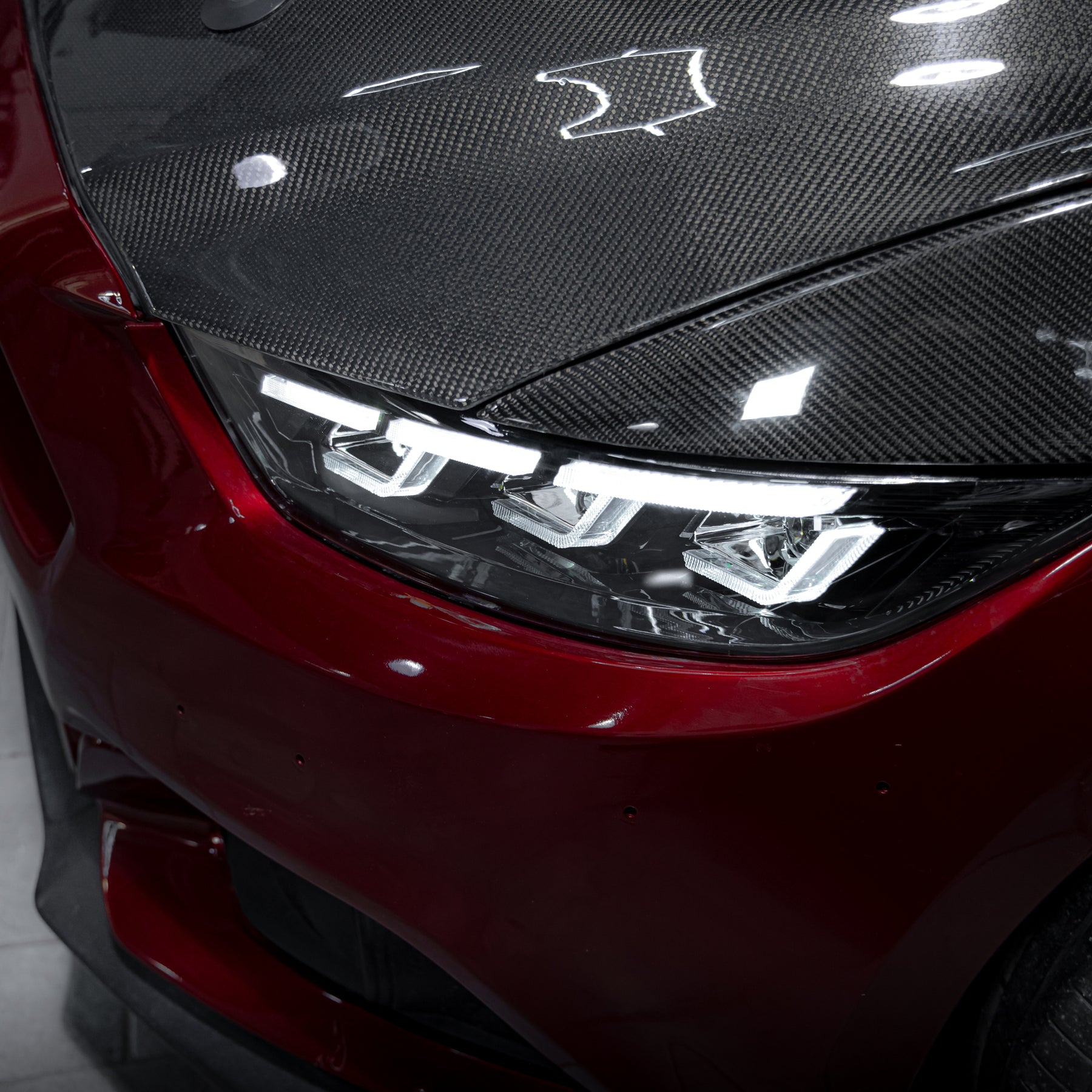 2015-2017 Ford Mustang Projector Headlights S650 Style LED Amber Seque