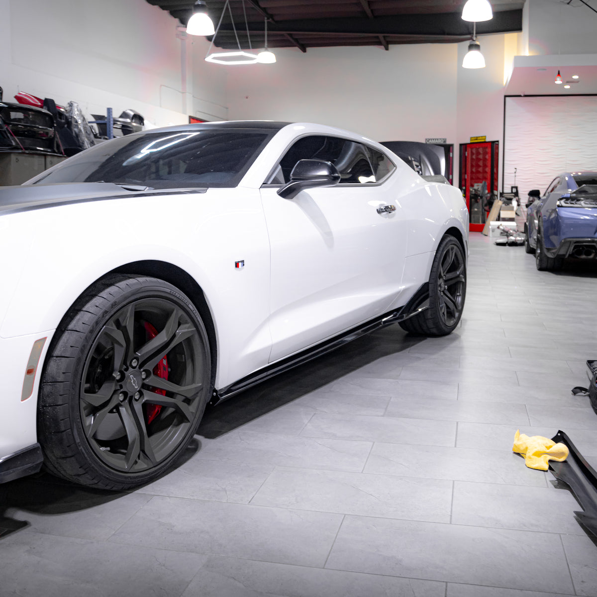 2016-2025 Chevy Camaro Evo Style Gloss Black Side Skirt Rockers SS/RS/
