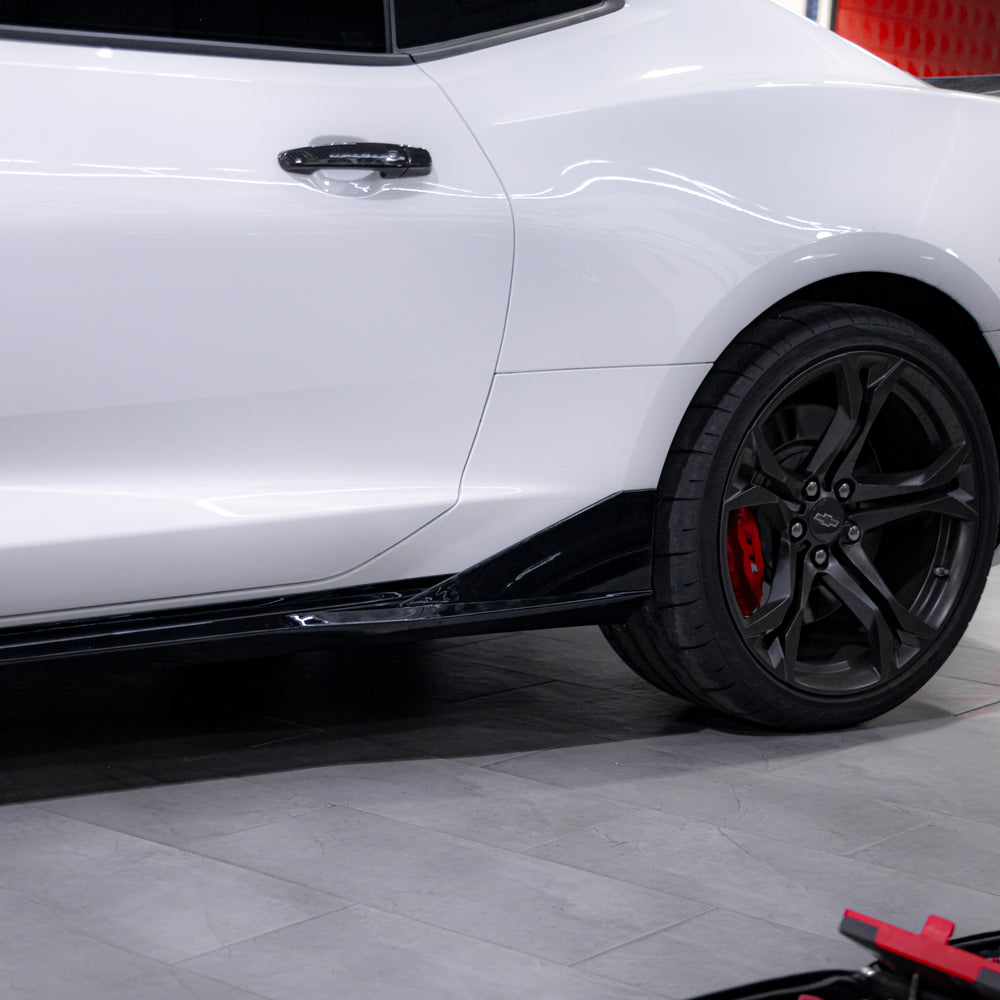 2016-2025 Chevy Camaro Evo Style Gloss Black Side Skirt Rockers SS/RS/