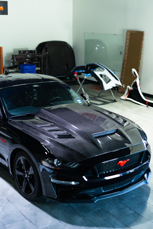 2018-2023 Ford Mustang Gloss Carbon Fiber Hood Terminator Aggressive S