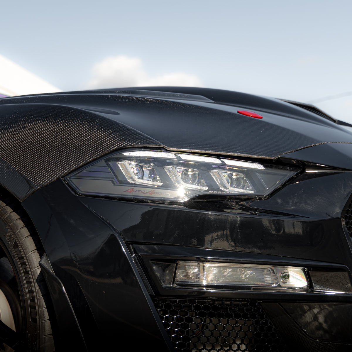 2018-2023 Ford Mustang Projector Headlights S650 Style LED Amber Seque