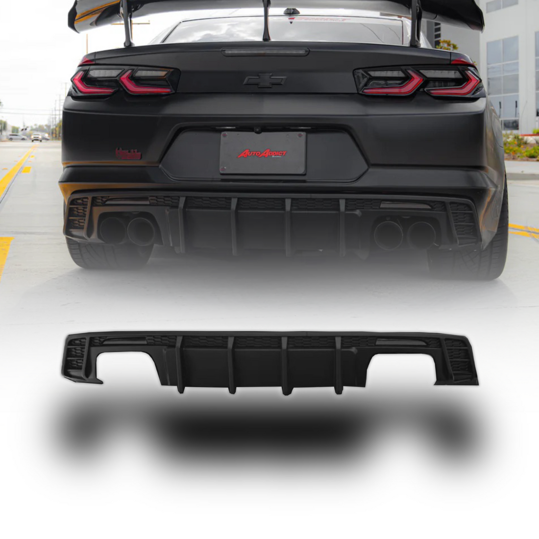 2016-2025 Chevy Camaro Evo Style Shark Fins Rear Diffuser – SS/RS/LT ...