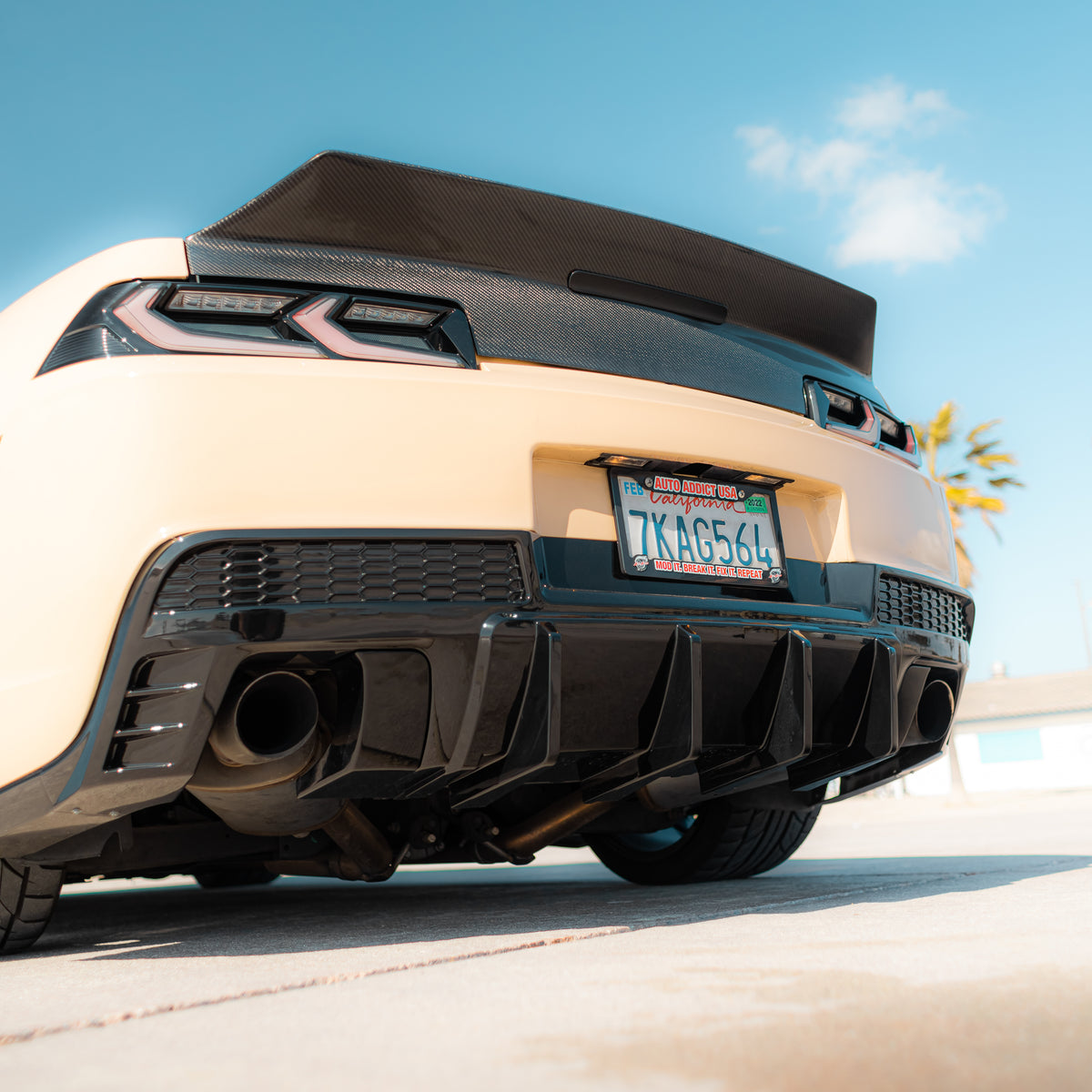 2014-2015 Chevy Camaro Evo Style Shark Fins Rear Diffuser Quad/Single